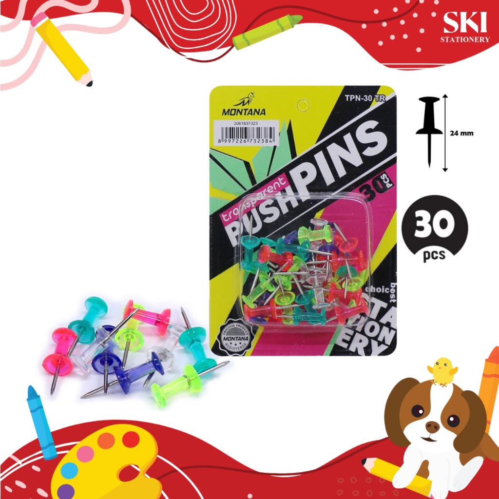 Jual Push Pin / Paku Pin / Paku Tindis / Jarum Tekan Warna Transparant ...