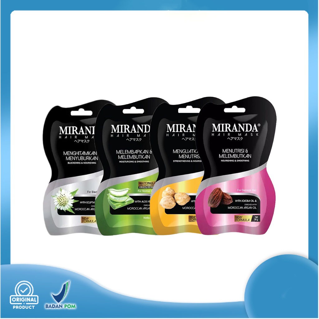 Jual Miranda Hair Mask Masker Rambut Sachet 30gr - Kukui Nut | Jojoba ...