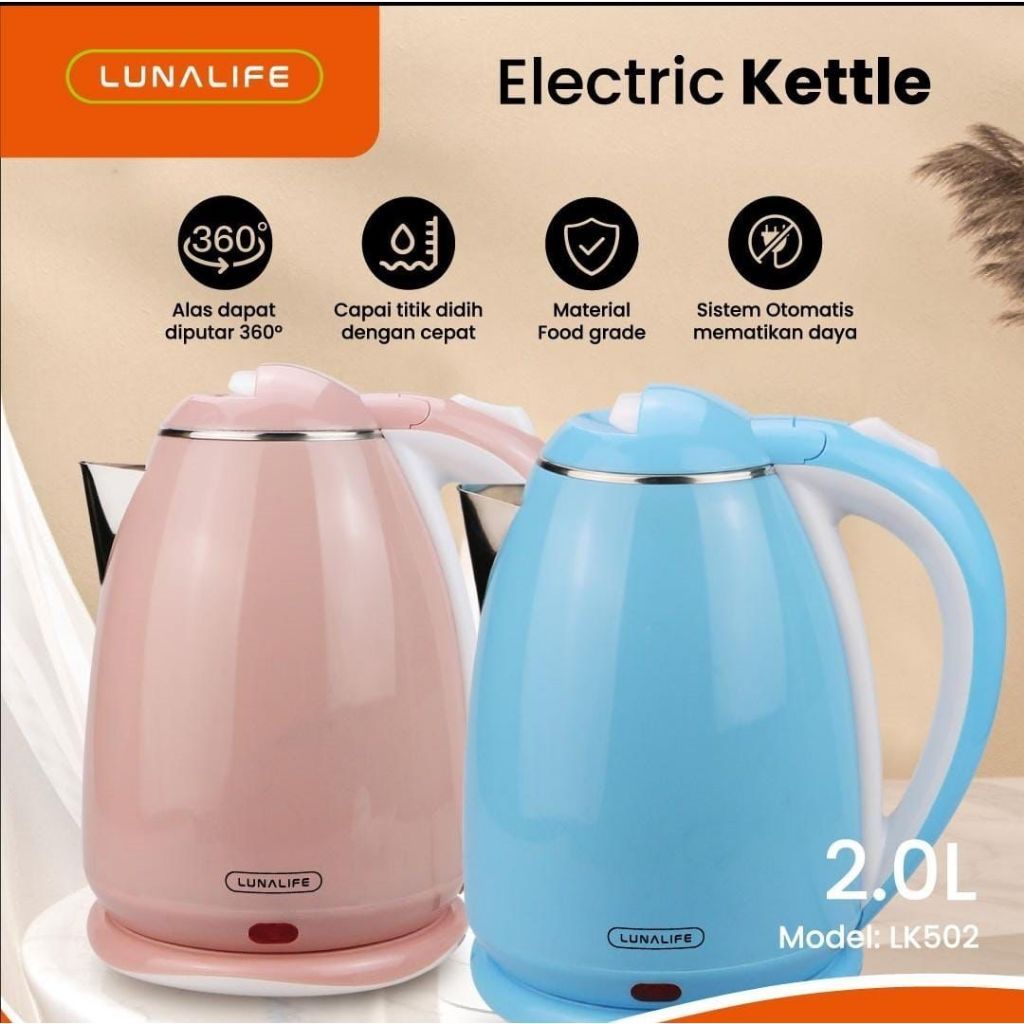 Jual (LK-502) Luna Life Kettle / Teko Listrik 2 Liter LK-502 | teko ...