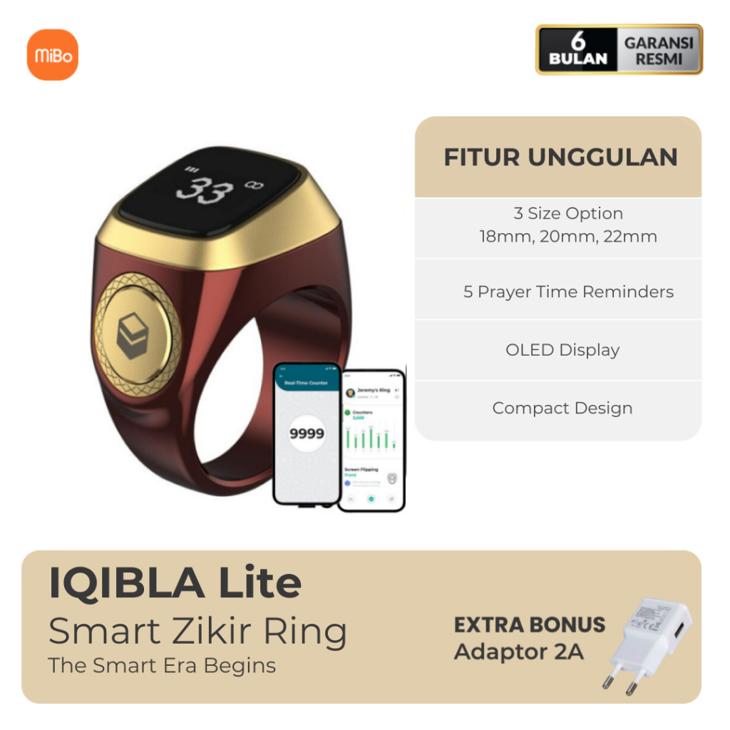 Jual iQibla Zikr Smart Ring Lite Cincin Tasbih Digital Original | Shopee Indonesia