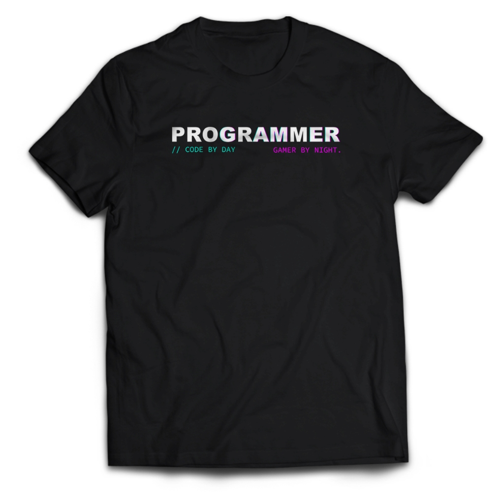 Jual Kaos Pria PROGRAMMER CODE BY DAY Dewasa Baju Atasan Unisex ...