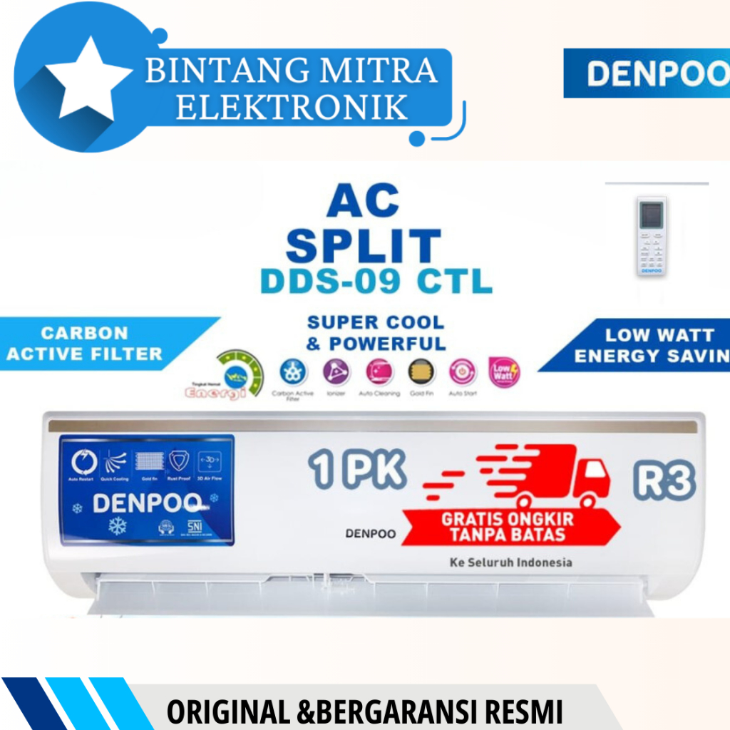 Jual AC DENPOO Split 1 PK - DDS 09 CTL SNI LOW WATT - TERIMA PASANG ...
