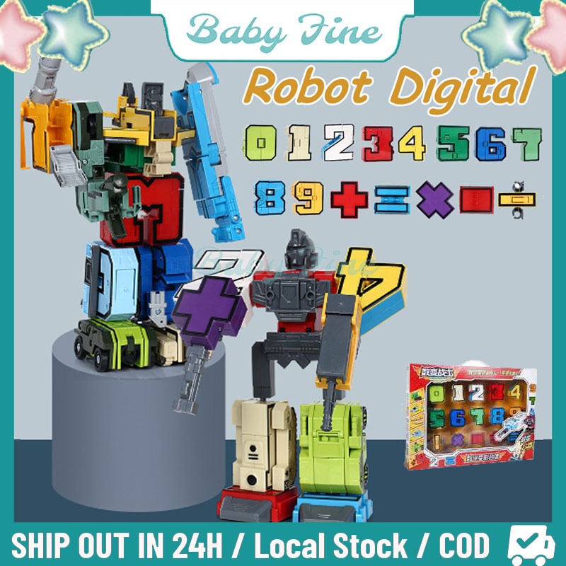 Jual 【COD】15pcs Set Mainan Anak Robot Transformer Robot Angka Number ...