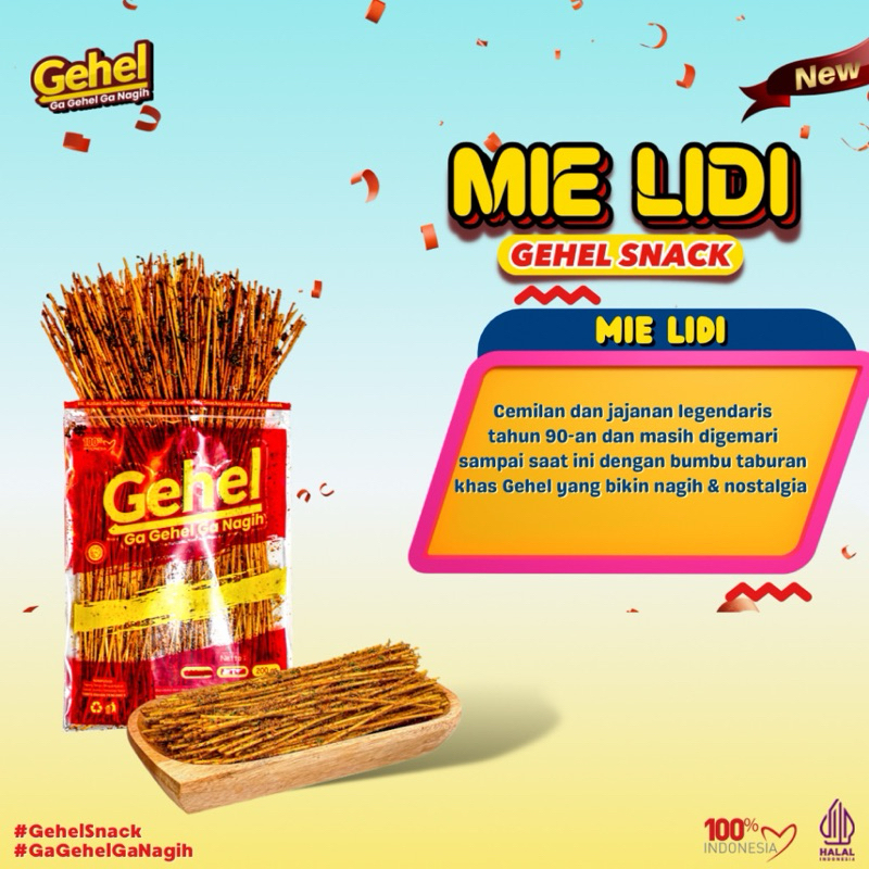 Jual Mie Lidi GEHEL SNACK 66gram | Shopee Indonesia