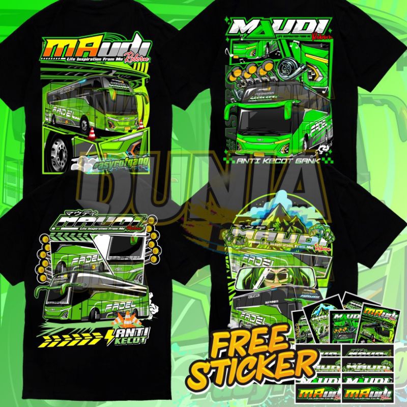 Jual (free sticker maudi + gantungan kunci maudi)KAOS BUS MAUDI ASYROF ...