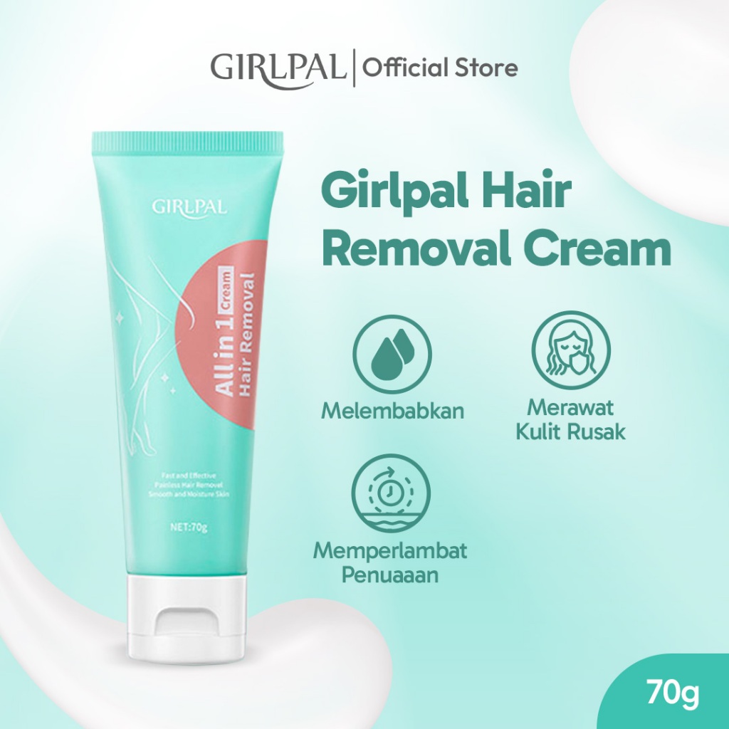 Jual [BPOM] GIRLPAL All In 1 Hair Removal Cream 70g/Krim Perontok Bulu ...