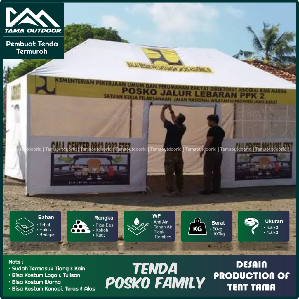Jual Tenda Posko Siaga Serbaguna Ukuran 3x6 Bahan Terbaik Baby Rips ...