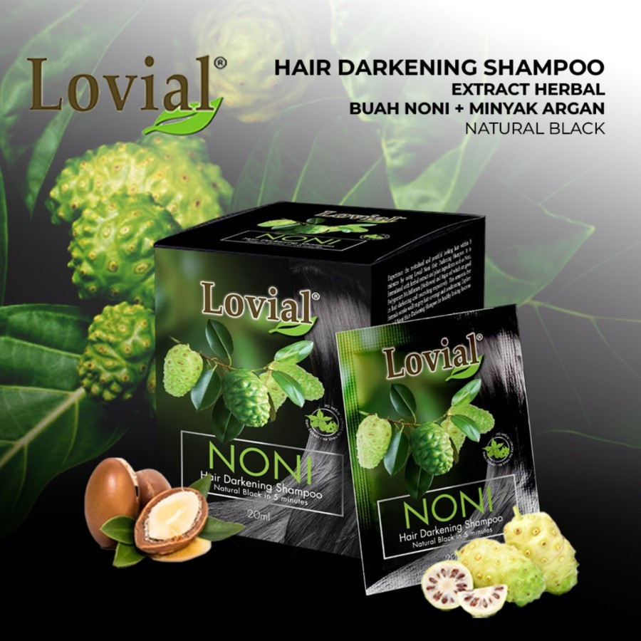 Jual LOVIAL NONI HAIR SHAMPOO 20 ml (Shampoo pewarna rambut) | Shopee ...