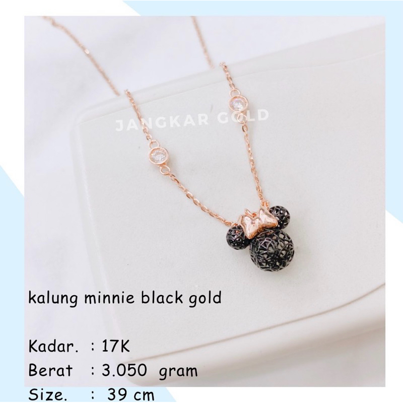 Jual KALUNG EMAS DISNEY MINNIE BLACK GOLD 17K 3.050GR MICKEY MOUSE ...