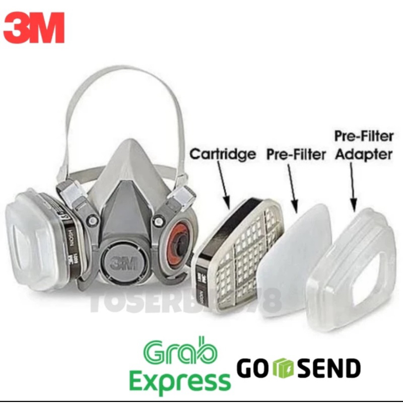 Jual Masker 3M 6200 komplit + 6001 + filter untuk pestisida | Shopee Indonesia