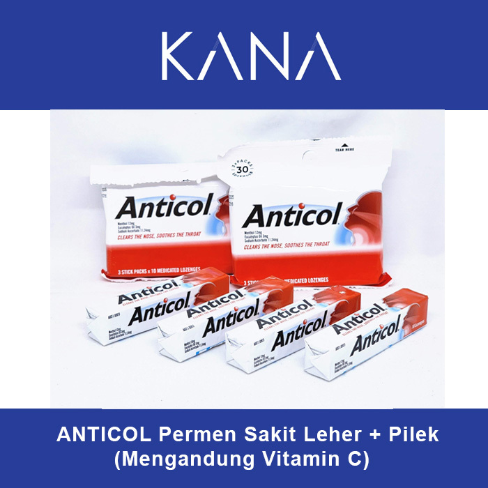 Jual ANTICOL Lozenges Permen Sakit Tenggorokan Pilek Hidung Sumbat ...