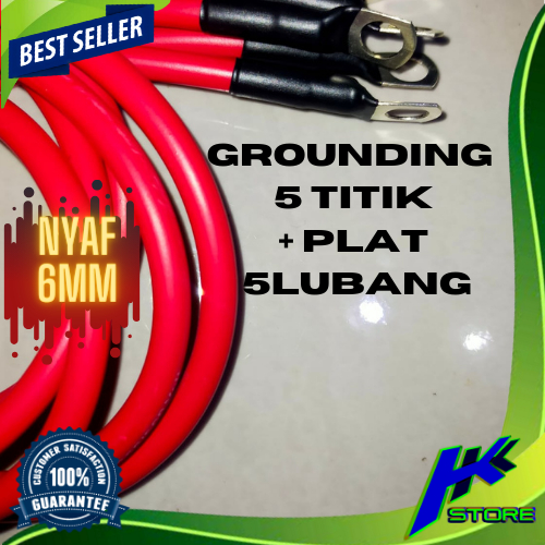 Jual Kabel Grounding 5 Titik NYAF 6mm Merah Kabel Negatif Kabel Massa ...