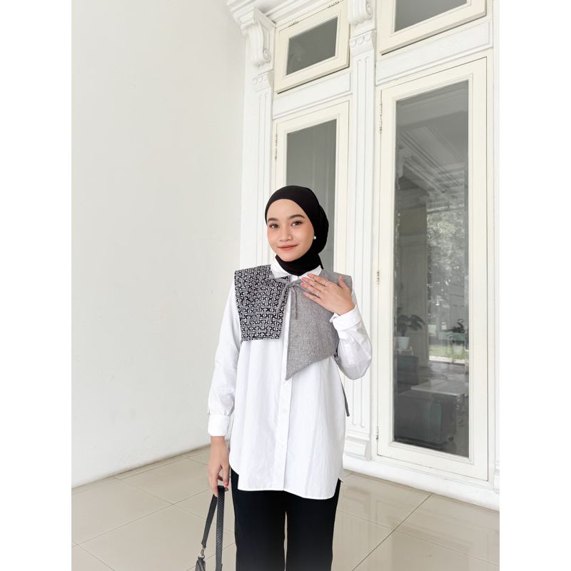 Jual bilula- Kinjani vest batik | vest asimetric | vest | Shopee Indonesia