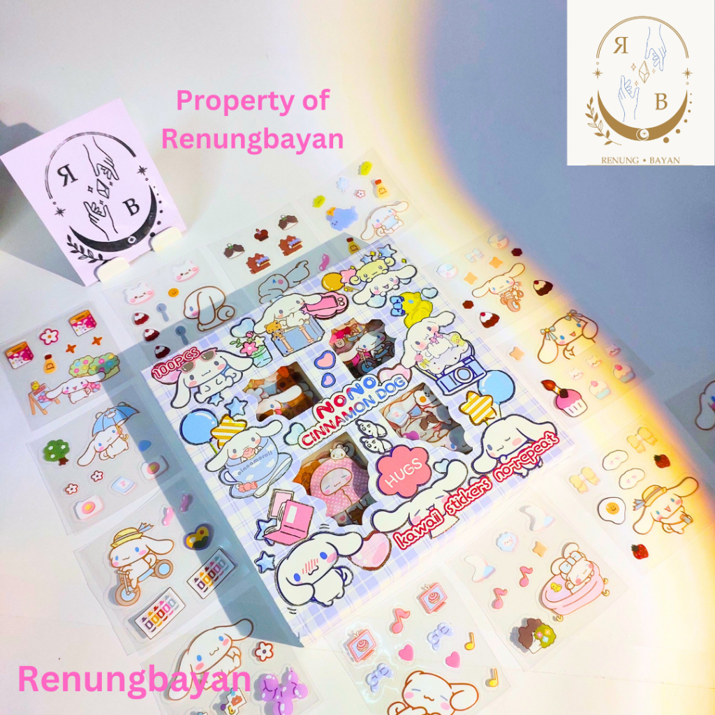 Jual [RENUNGBAYAN] PREMIUM CINNAMOROLL 1 Box Stiker Lucu ANTI AIR/WATERPROOF PVC Dekorasi Botol ...