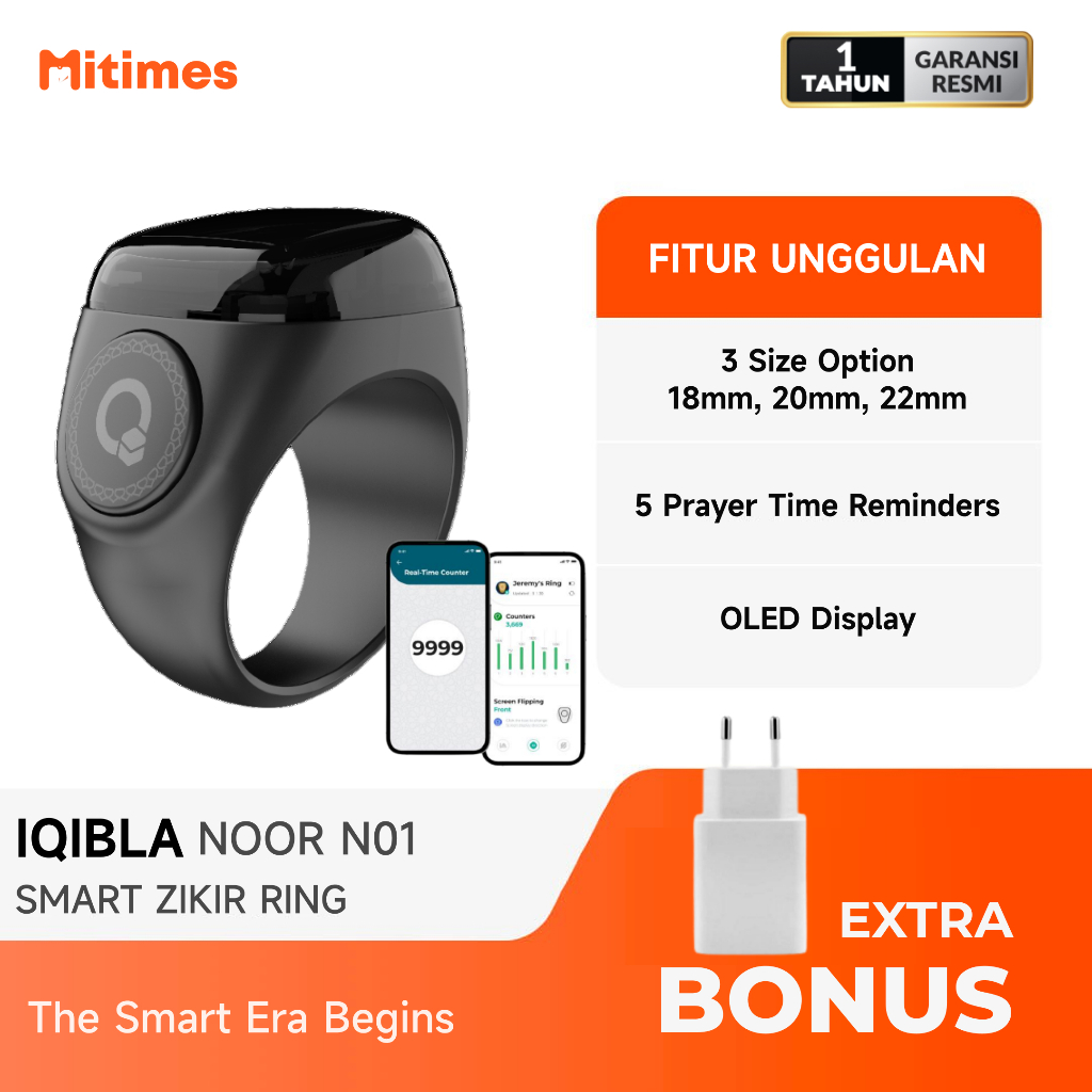Jual iQibla Zikr Smart Ring NOOR N01 Cincin Tasbih Muslim Digital | Shopee Indonesia