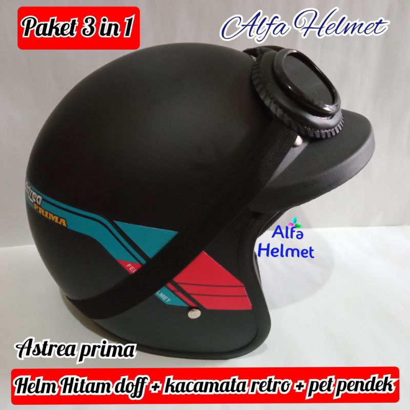 Jual Helm Astrea Prima Hitam Doff Free Packing Box ( bisa COD) | Shopee ...