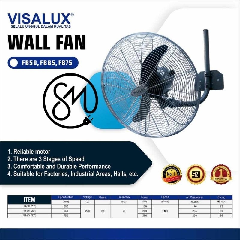 Jual Kipas Angin Visalux FB-75 30 inc Wall fan dinding industri FB75 | Shopee Indonesia