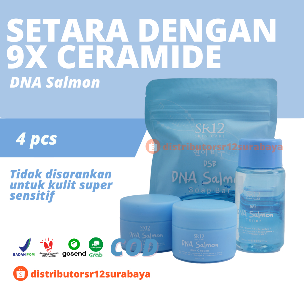 Jual DNA Salmon Package SR12 Day Night Cream SPF 20 Krim 9x Ceramide Skin Barrier 8x Hyaluronic ...