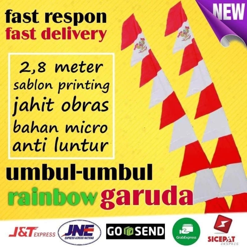 Jual Bendera Umbul - Umbul Gergaji Garuda 1 Kodi isi 20pcs | Shopee Indonesia