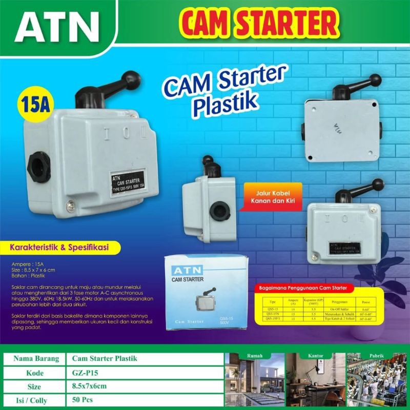 Jual CAM STATER PLASTIK/SAKLAR GENSET/HANDLE LISTRIK 15A , 30A - ATN GZ ...