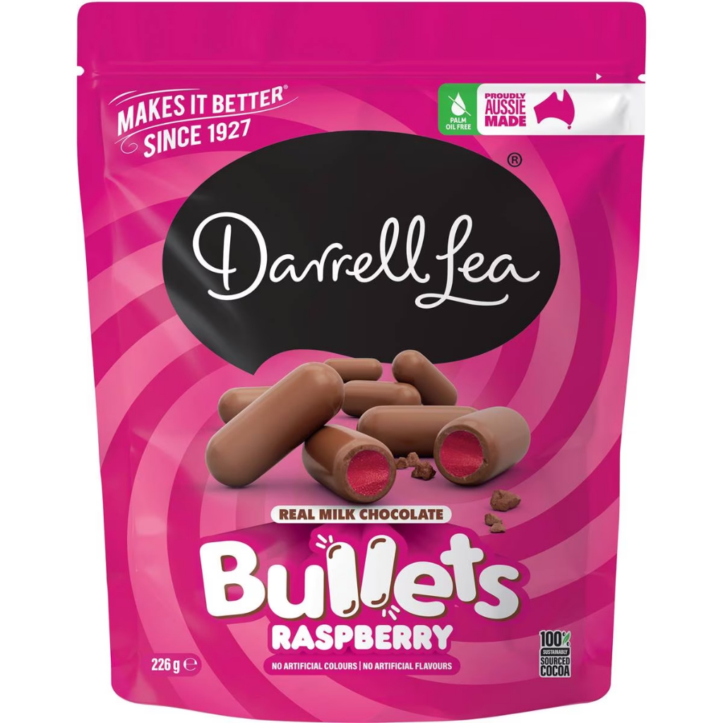 Jual Darrell Lea Bullets Milk Chocolate Raspberry Australia | Shopee ...