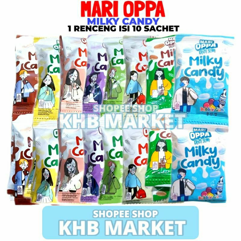 Jual Mari Oppa Milky Candy 1 Renceng Isi 10 Sachet | Shopee Indonesia