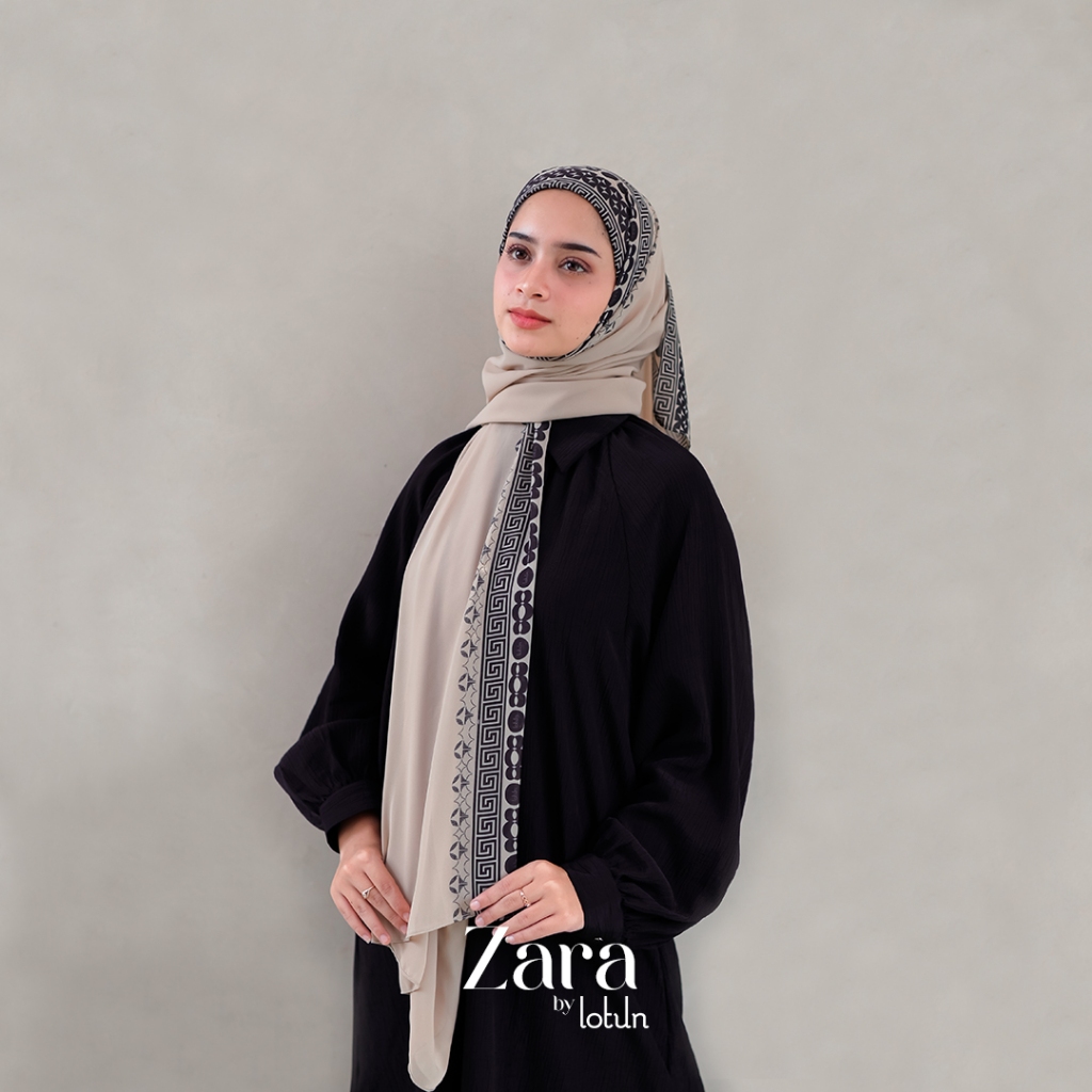 Jual Lotun Zara Series - Hijab Pashmina Instan Printing Motif Etnik ...