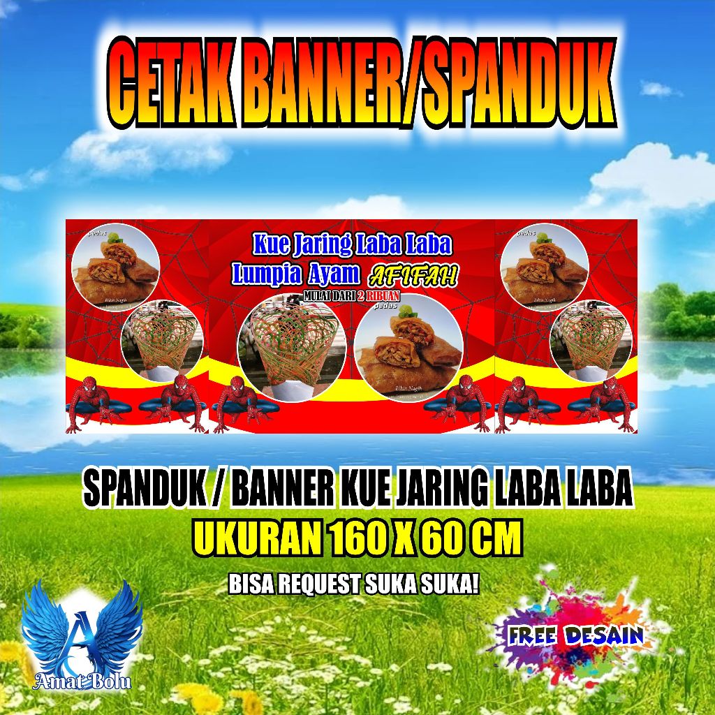 Jual Cetak Banner Cetak Spanduk Kue Jaring Laba Laba Ukuran 160X60 BISA ...