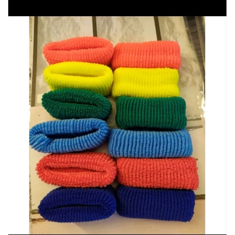 Jual ikat rambut polos isi 12 pcs kunciran donat besar lusinan | Shopee ...