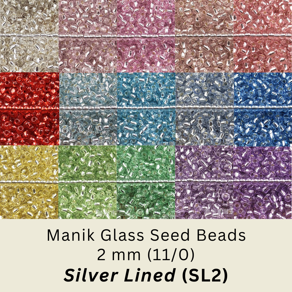 Jual (SL) Manik Premium Ukuran Seragam 2 mm 11/0 Silver Lined Glass ...