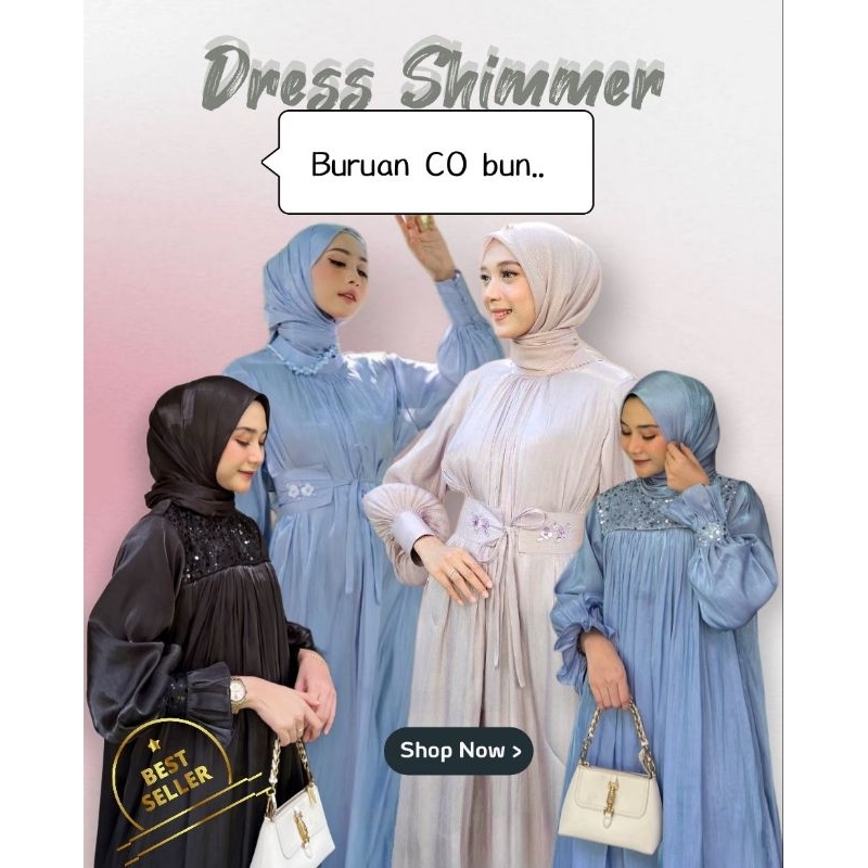 Jual SHIMMER DRESS BUSUI FRIENDLY GAMIS PESTA MIX TILE KEKINIAN/CLARA ...