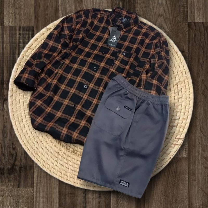 Jual Terlaris Paket Hemat Setelan Cowok ONE SET Pria Kemeja Flanel ...