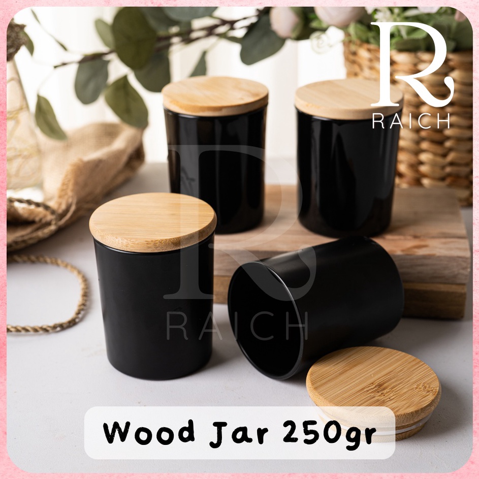 Jual Rekomendasi 25GR Candle Jar Wood Bamboo Lid Gelas Container Lilin ...