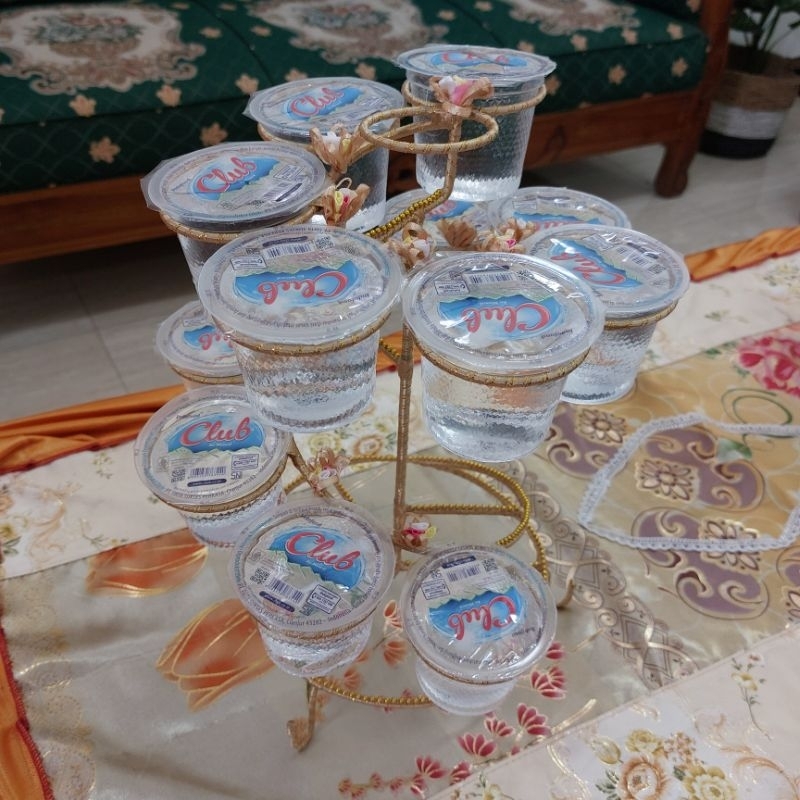 Jual RAK KAWAT / TEMPAT MINUMAN GELAS UNTUK LEBARAN AESTHETIC KUAT ...