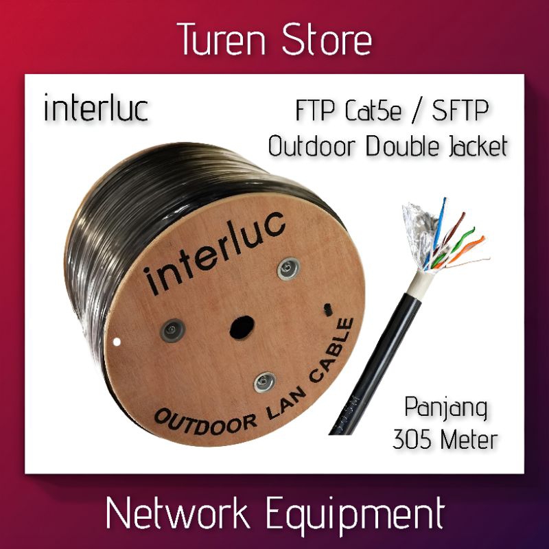 Jual Kabel LAN Interluc FTP Cat5e Cat6e Outdoor Double Jacket SFTP ...
