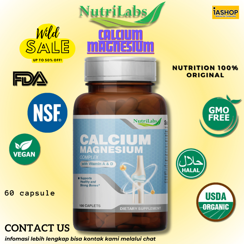 Jual Nutrilabs Calcium Magnesium Complex with Vitamin A & D - 100 ...