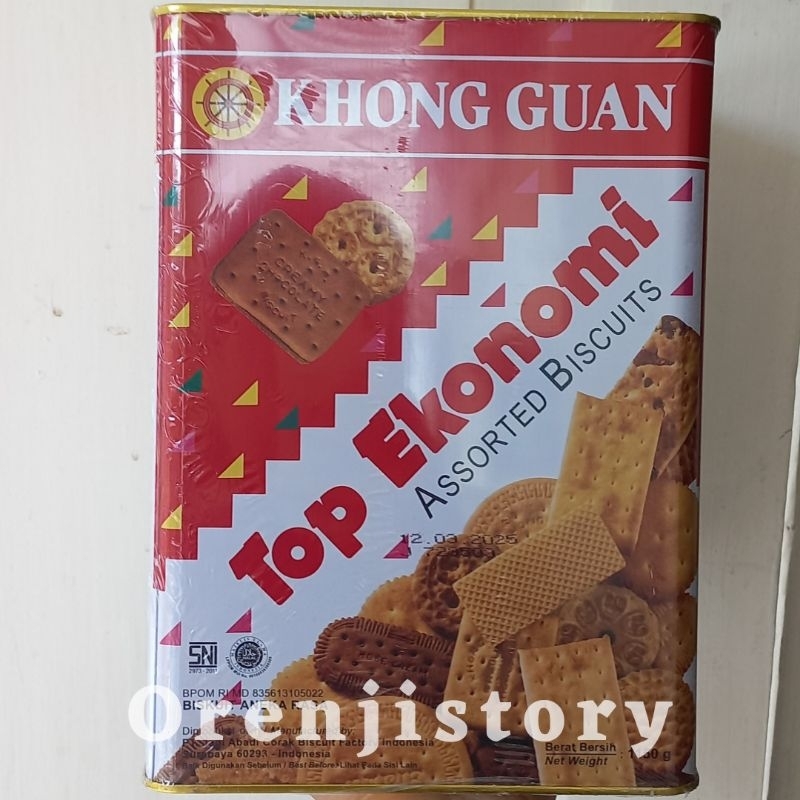 Jual KHONG GUAN TOP EKONOMI 1150G dan 1000G kaleng bulat rantai jajan ...