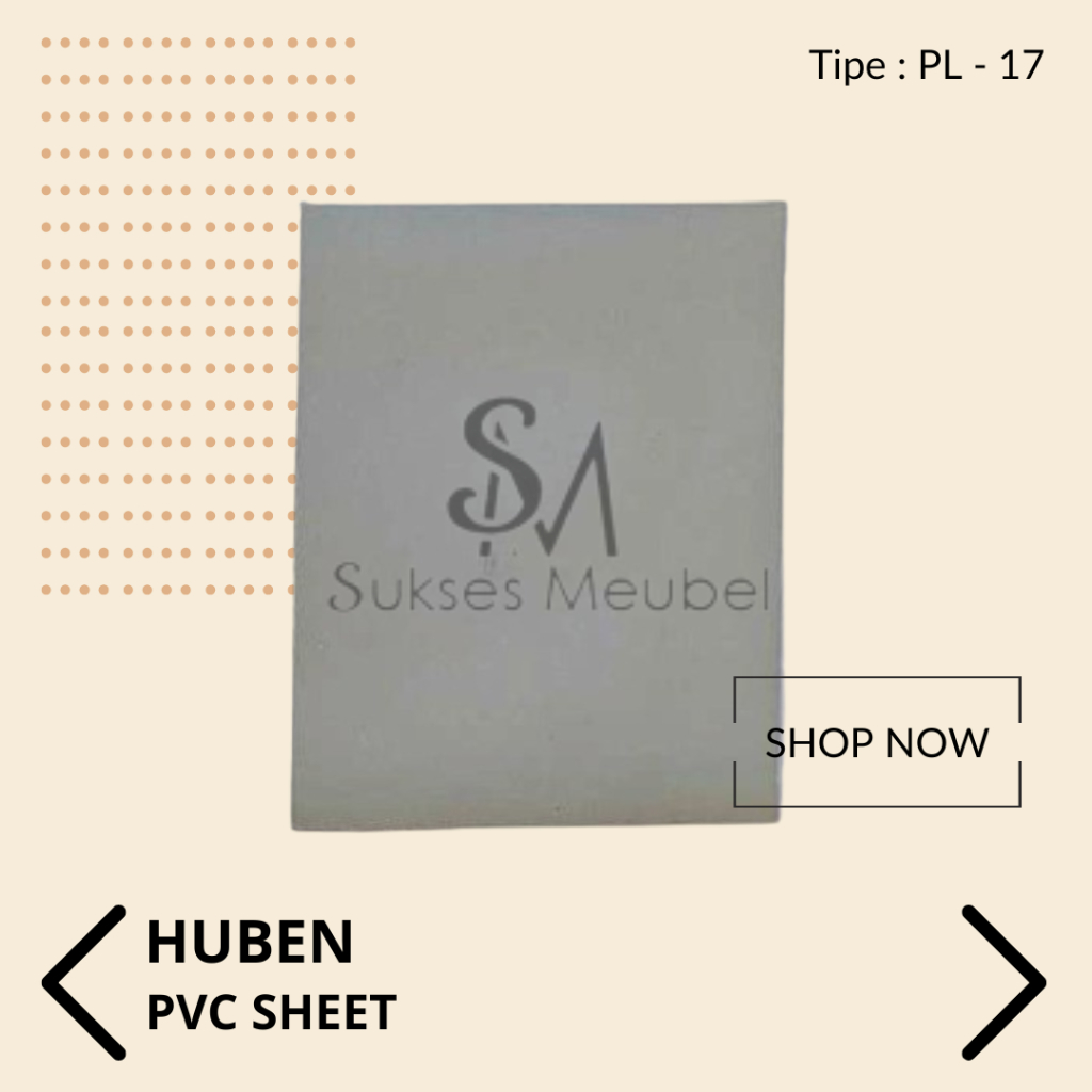 Jual PVC SHEET HUBEN PL 17 (5 METER) / PELAPIS MEJA FURNITURE WARNA ABU ...