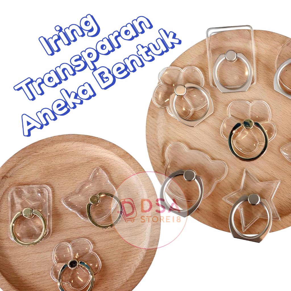 Jual Iring Hp Transparan Aneka Bentuk Karakter 360° Ring Hp Aestehtic ...