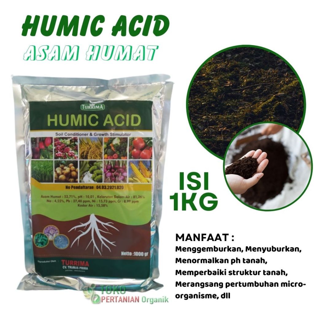 Jual Asam humat untuk tanaman, Pembenah tanah 1 kg Humic acid | Shopee Indonesia