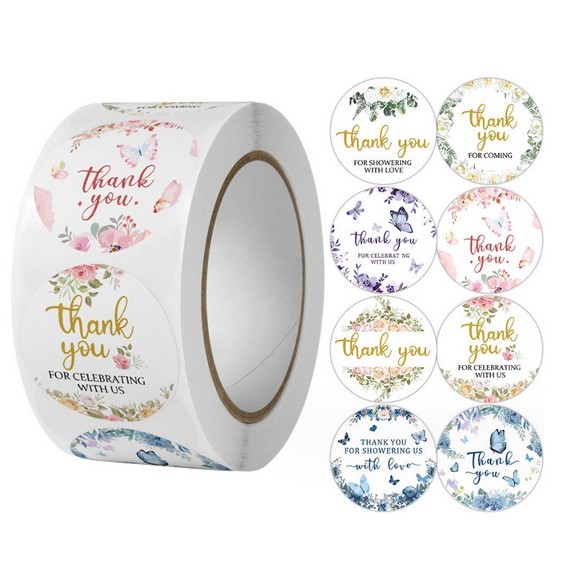 Jual Stiker bulet Per 1 pcs Sticker Label Thank You Motif - Stiker ...