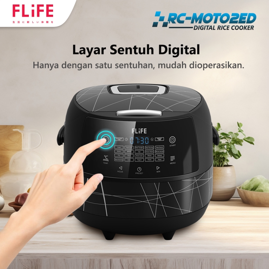 Jual RCMOTO2ED FLIFE Rice Cooker Penanak Nasi Touch Screen Anti Lengket ...
