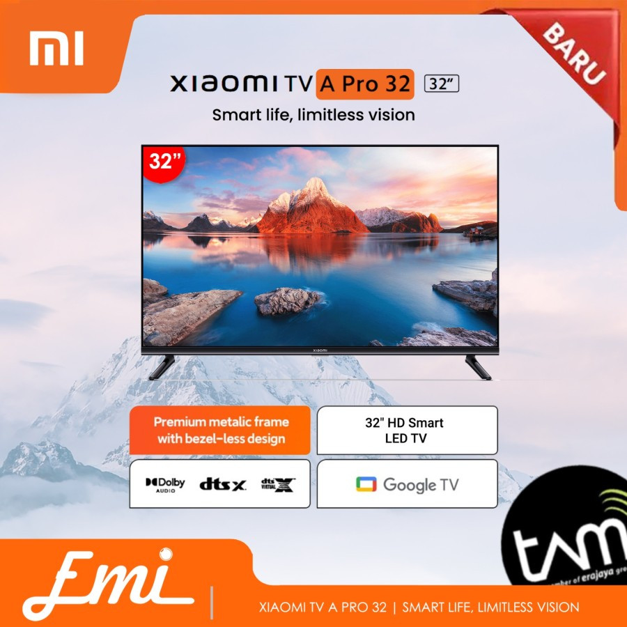 Jual Mi Smart TV 32 Inch A PRO HD Dolby Audio 2x10W Digital Google TV ...