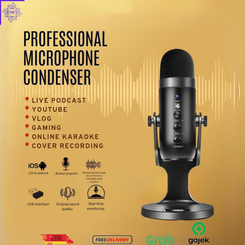Jual Microphone Condenser Portable Wireless TECH BM86/JD900 Content ...
