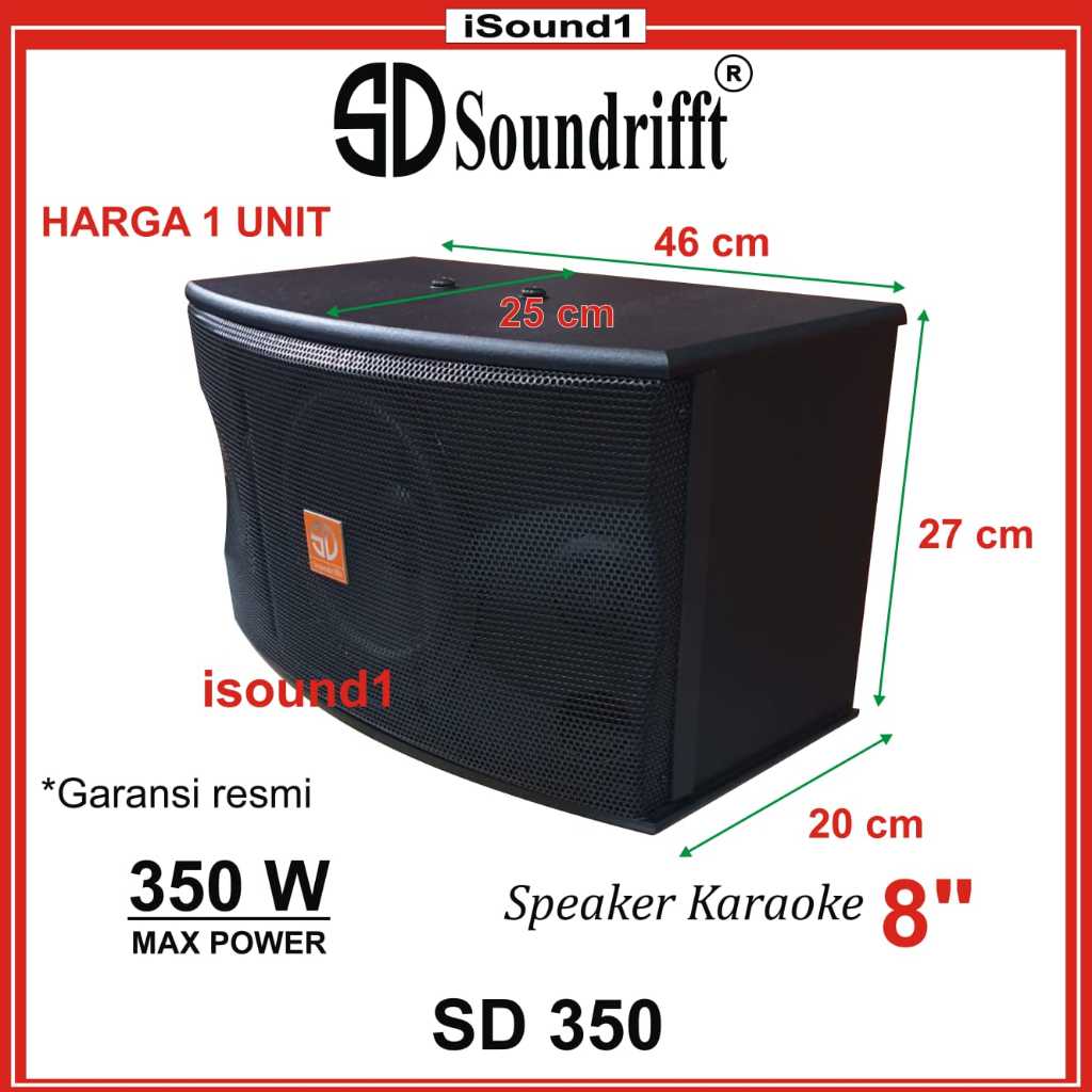 Jual SPEAKER KARAOKE SOUNDRIFFT SD 350 8 INCH 350 WATT 1 UNIT ...