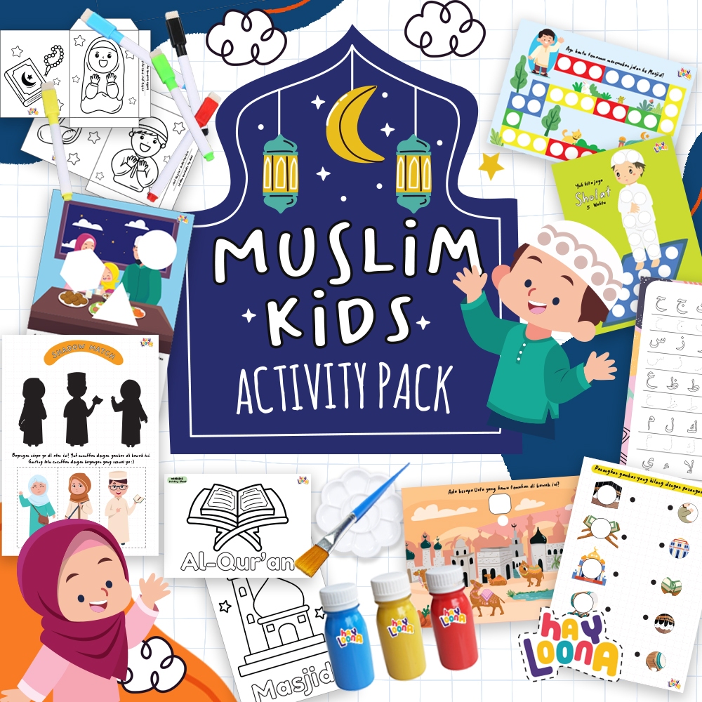 Jual Muslim Kids Activity Pack Worksheet untuk paud balita 3+ hampers ...