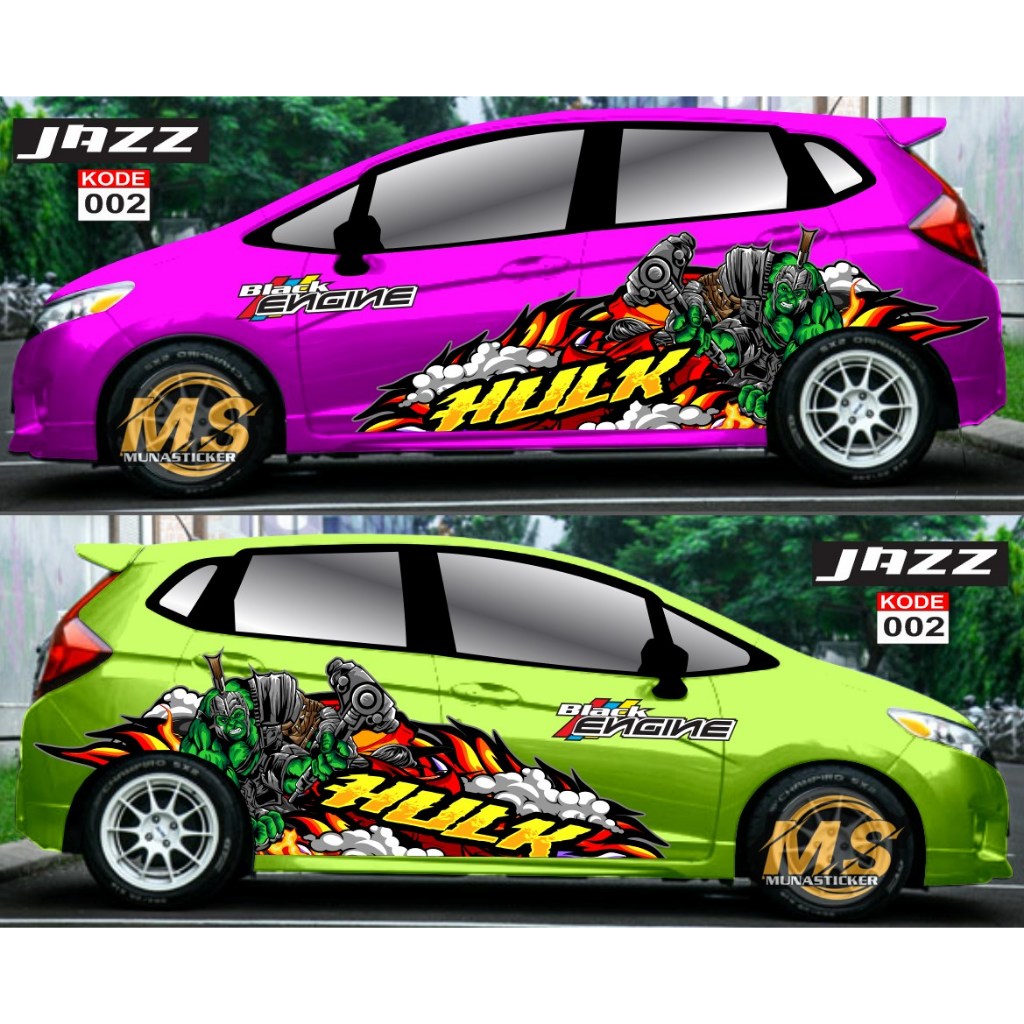 Jual STIKER VARIASI MOBIL JAZZ AVANZA BRIO / STICKER KARAKTER HULK ...