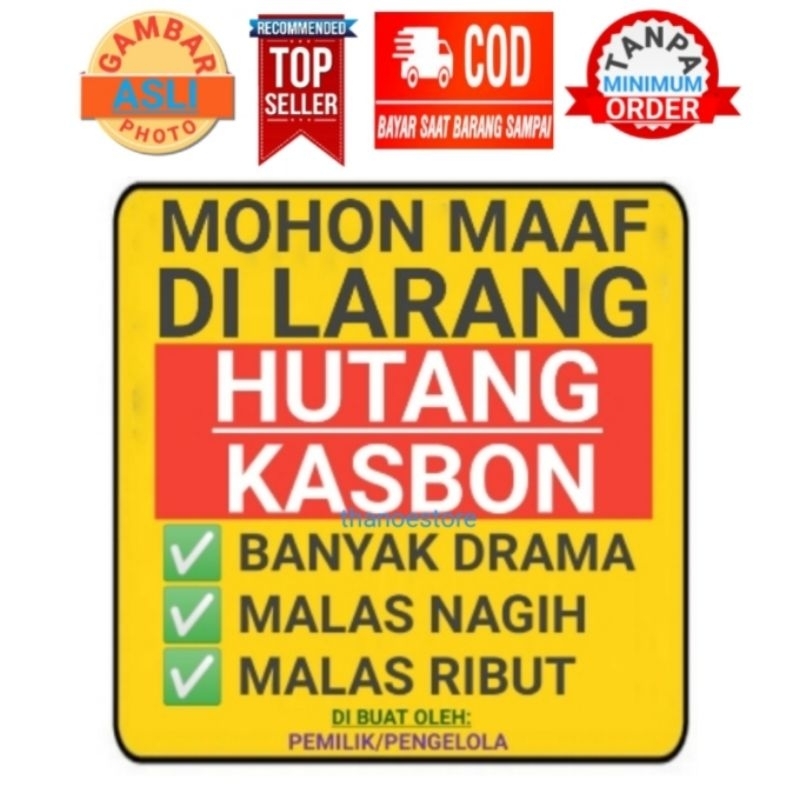 Jual Stiker Mohon Maaf Di Larang Hutang Atau Kasbon | Shopee Indonesia