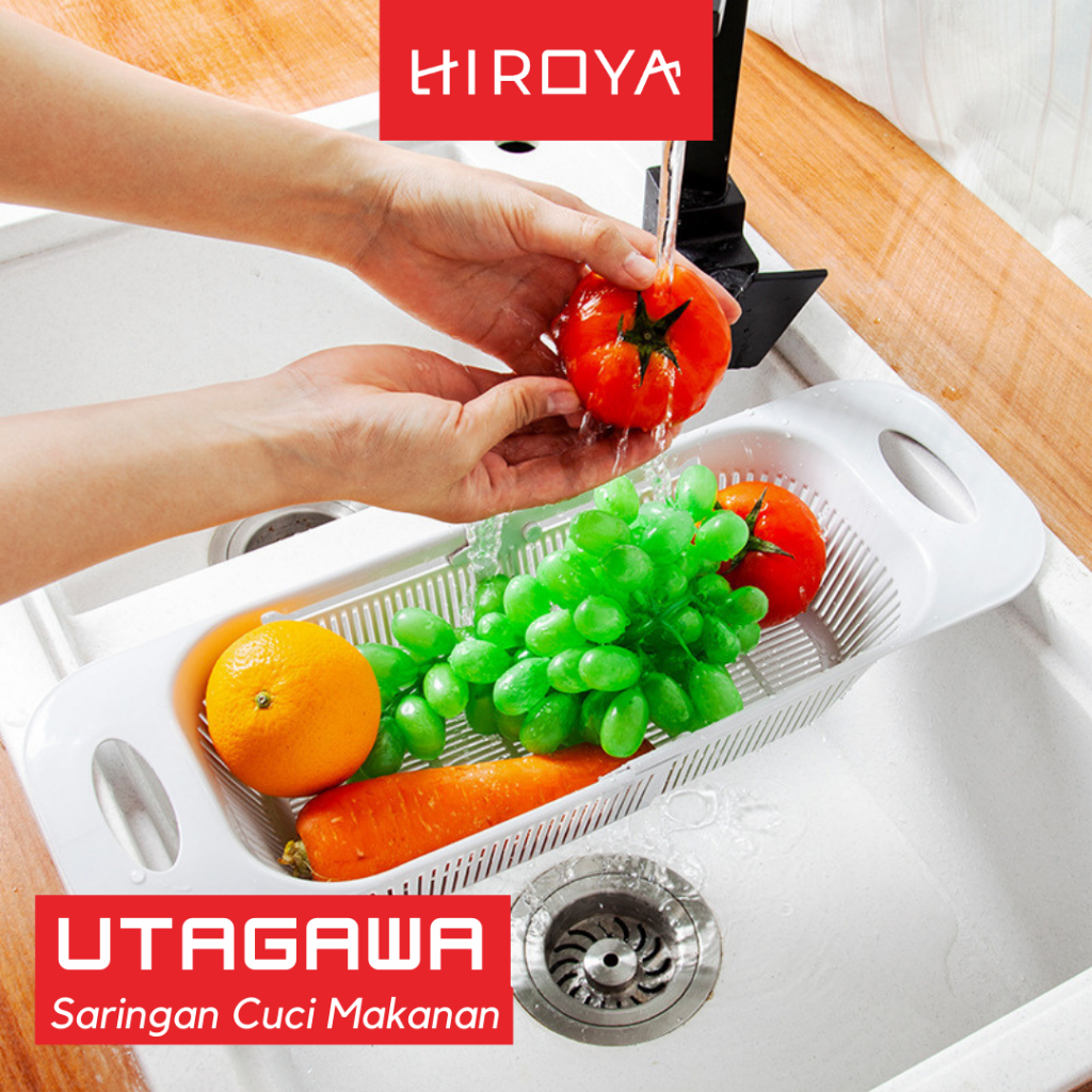 Jual 【HIROYA】UTAGAWA Pencuci dan Peniris Sayur Dan Buah Mudah Wadah ...