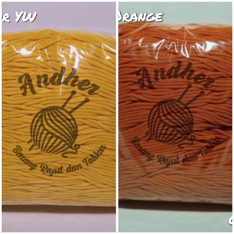 Jual Talikur warna tali kur 3mm KUNING ORANGE bahan Polyester 250 gram ...